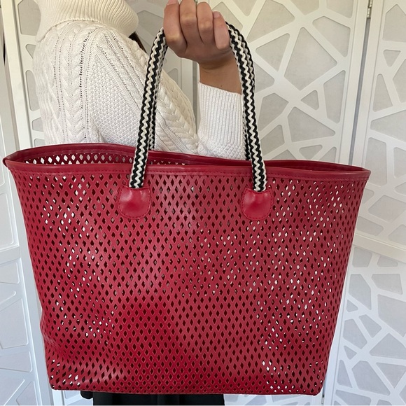Sacada | Bags | Sacada Large Leather Tote Red Made In Brazil | Poshmark